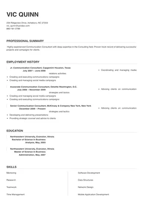 Communication Consultant Resume Sample & Tips | Online Resume Builder